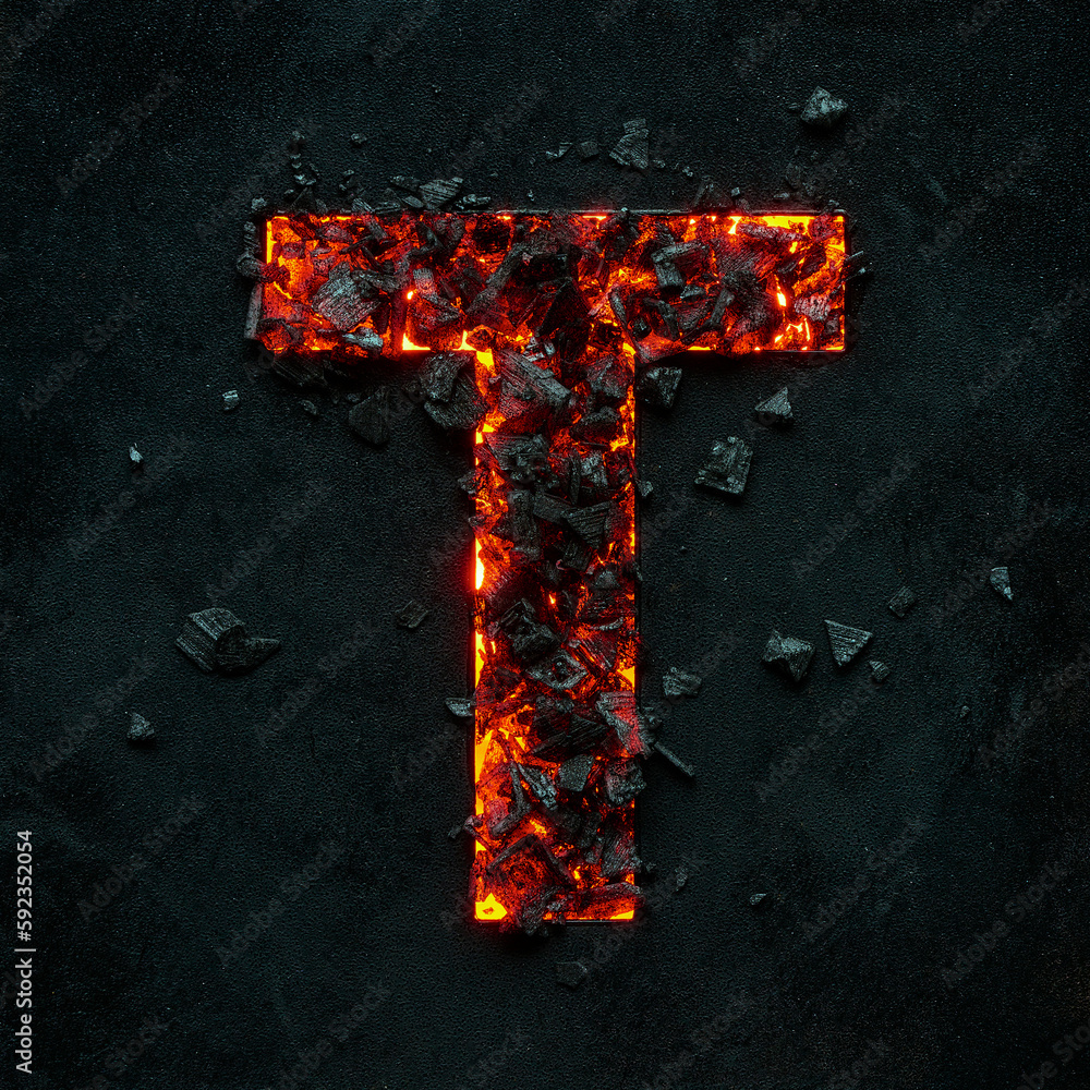 Burning Letter T