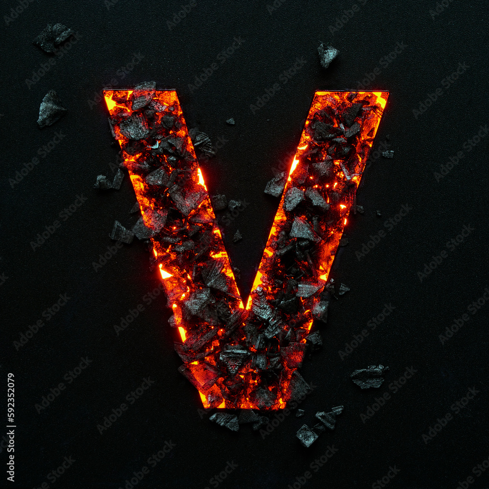 Burning Letter V