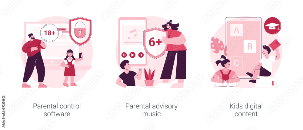 Media content limitation technology abstract concept vector ...