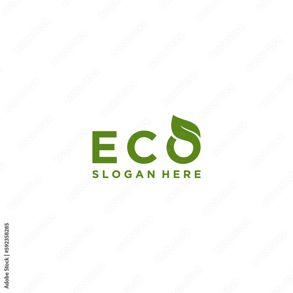 simple eco logo template vector in white background Stock Vector ...