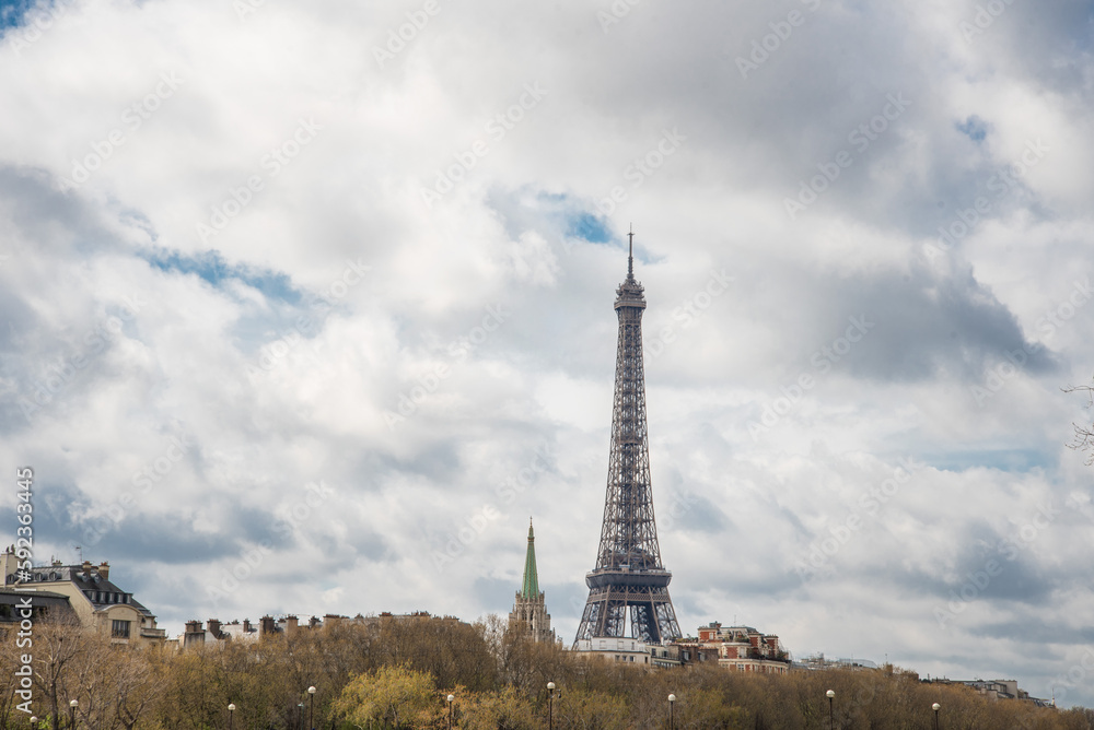 The Eiffel Tower is a wrought-iron lattice tower on the Champ de Mars ...