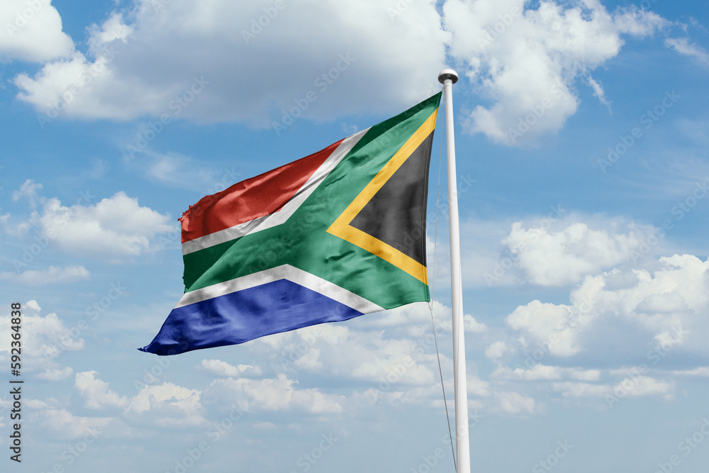 South African waving flag, flag in a pole, memorial day, freedom of ...