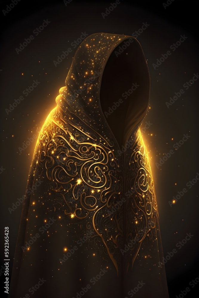 golden wool cape golden particles glowing world of warcraft shaped ...