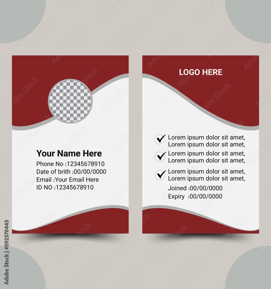 professional corporate id card template, clean id card design with ...