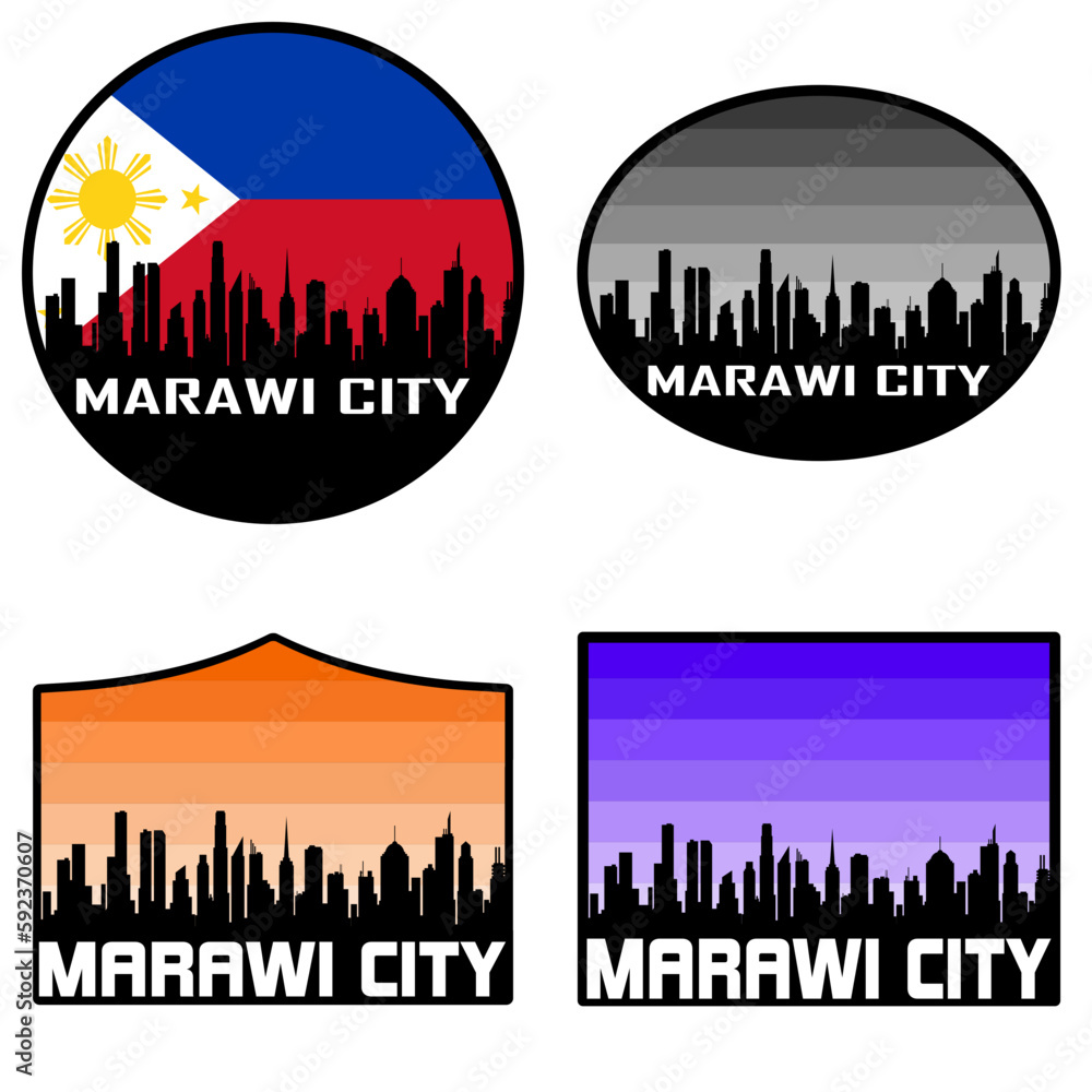 Marawi City Skyline Silhouette Philippines Flag Travel Souvenir Sticker ...