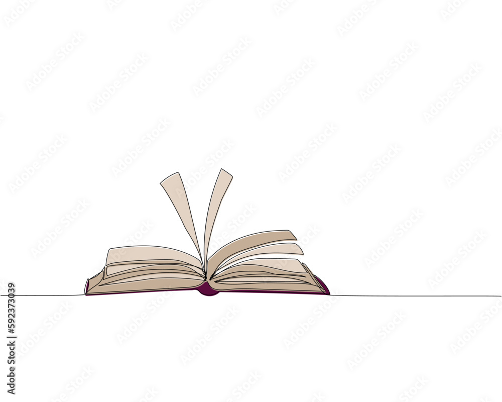 Open Book Sketch Side View Open Book Sketch Side View