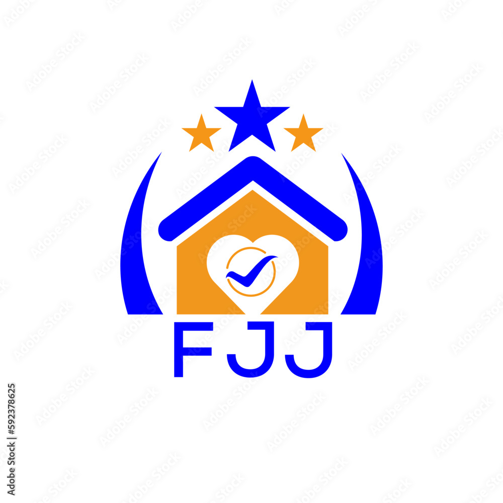 FJJ House logo. KJG Letter logo and icon. Blue vector image on white ...