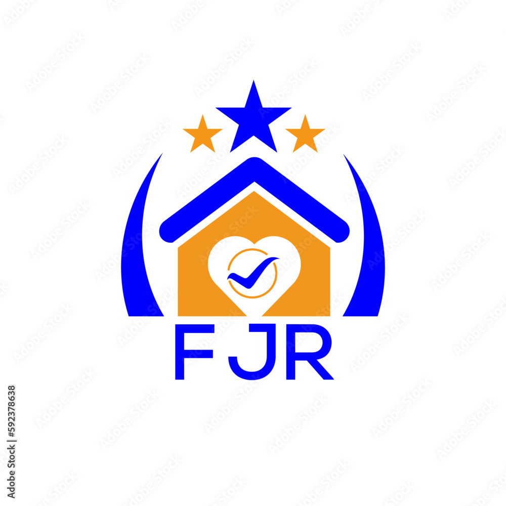 FJR House logo. KJG Letter logo and icon. Blue vector image on white ...