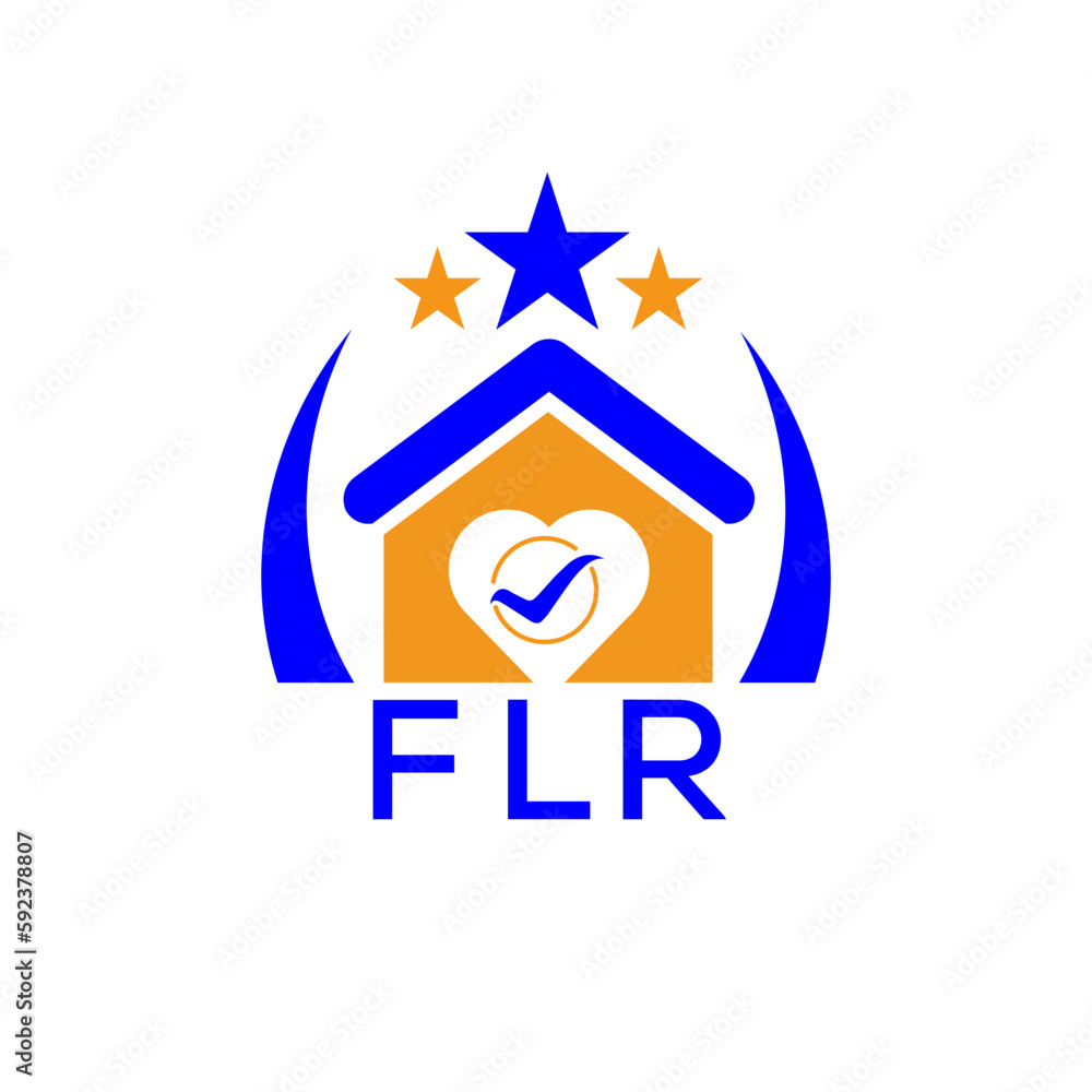 FLR House logo Letter logo and icon. Blue vector image on white ...