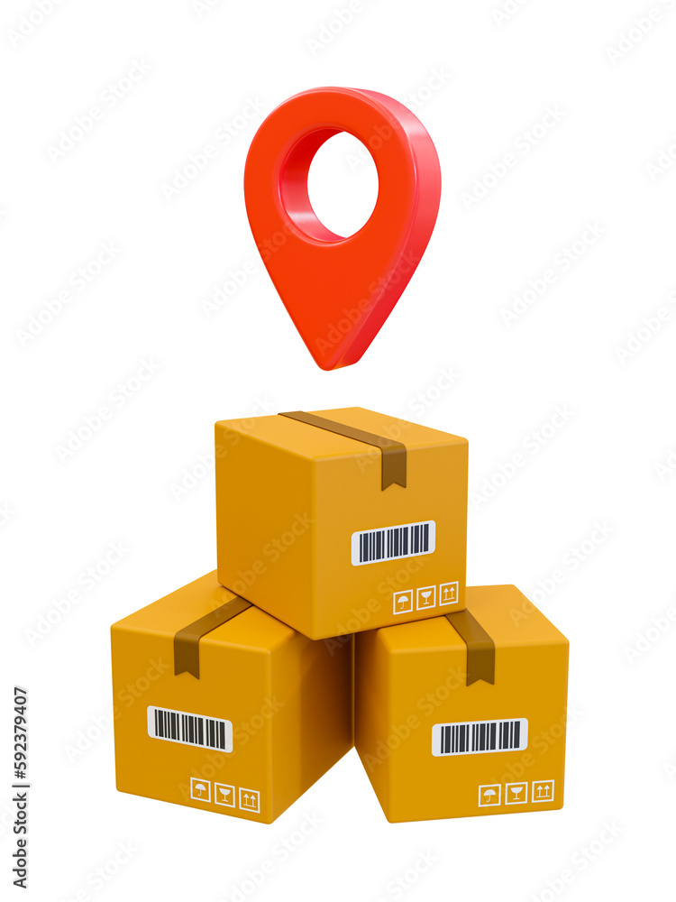 3d minimal product delivery. cargo transportation. goods distribution ...