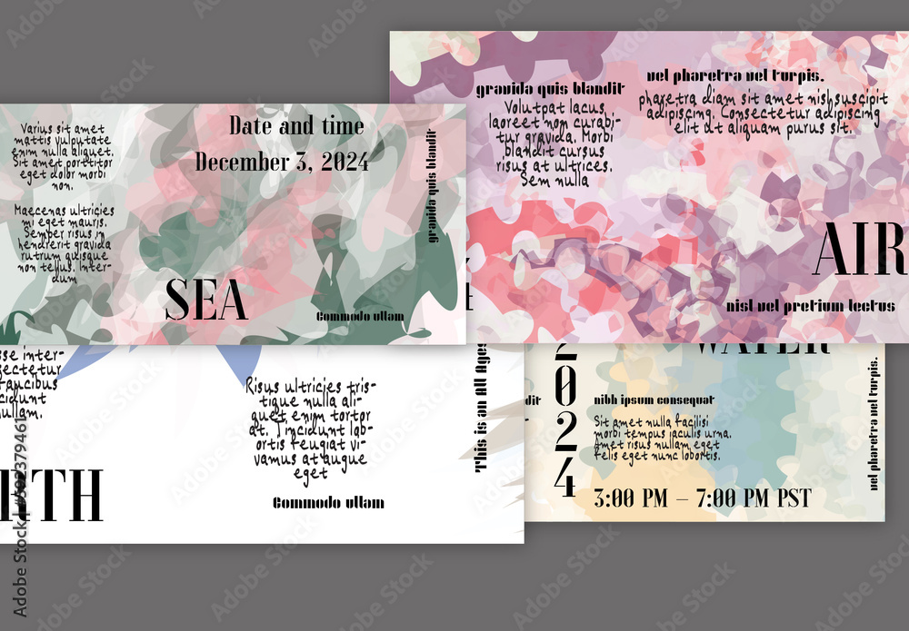 Web Banner With Transparent Overlapping Shapes Creating Vector ...