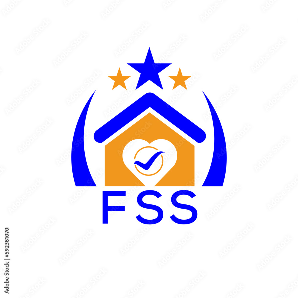 FSS House logo Letter logo and icon. Blue vector image on white ...