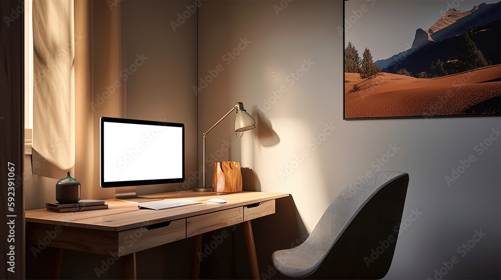 Modern and clean online webinar Zoom meeting home office background ...