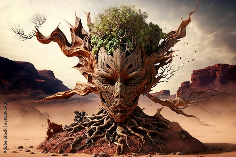 The elemental of the earth against the background of its own element ...