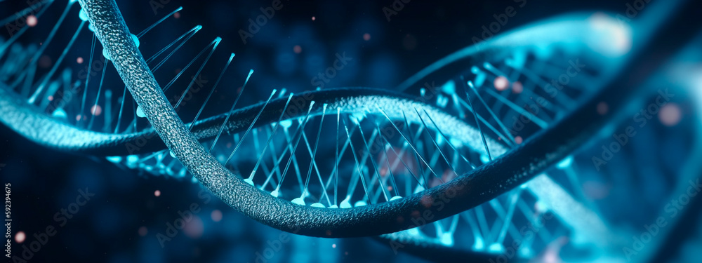 The concept of human DNA evolution in the distant future. View under a ...