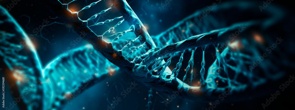 The concept of human DNA evolution in the distant future. View under a ...