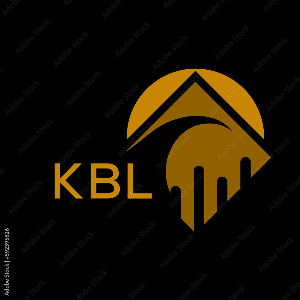 KBL golden color letter logo. KBL golden image on black background. Gold jewelry ornament ...