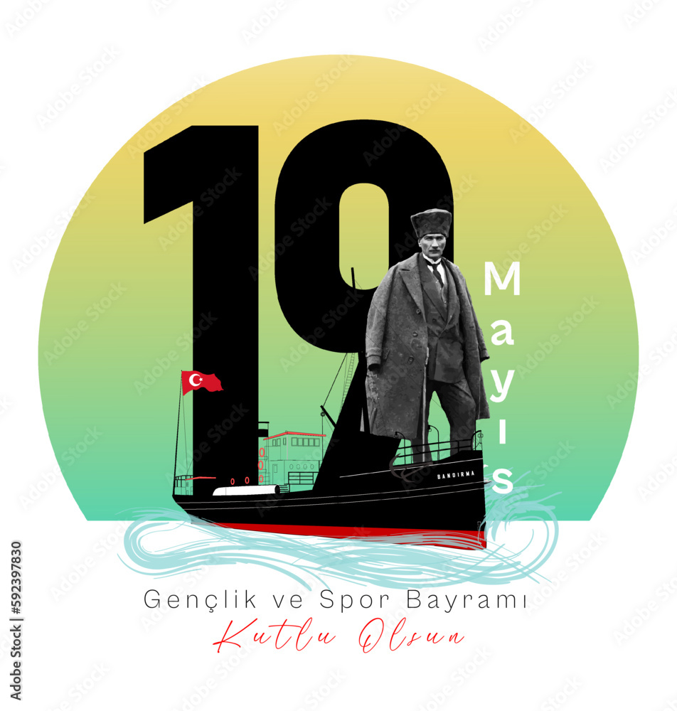 Vetor de Istanbul Turkey - May 19: May 19th,Turkish Commemoration of ...