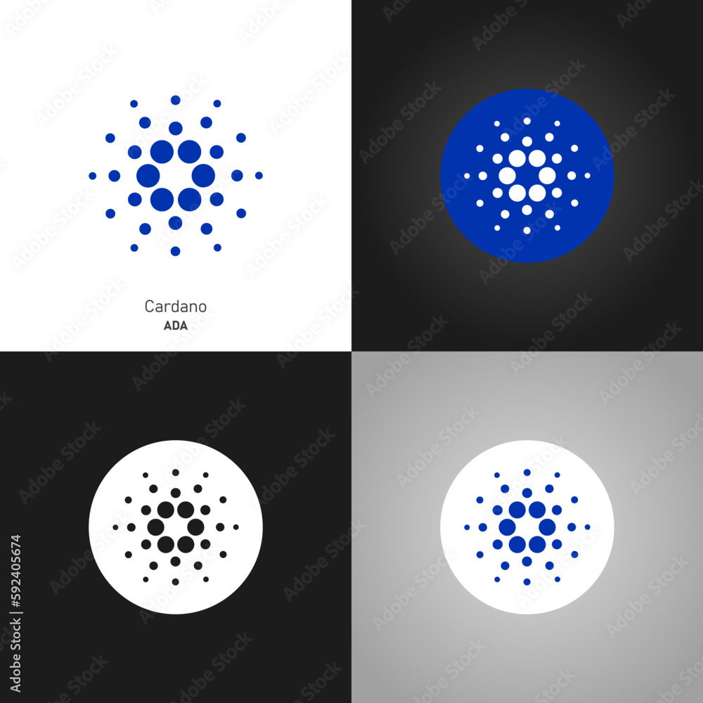 Cardano ADA token new symbol of the DeFi project. Cryptocurrency logo ...