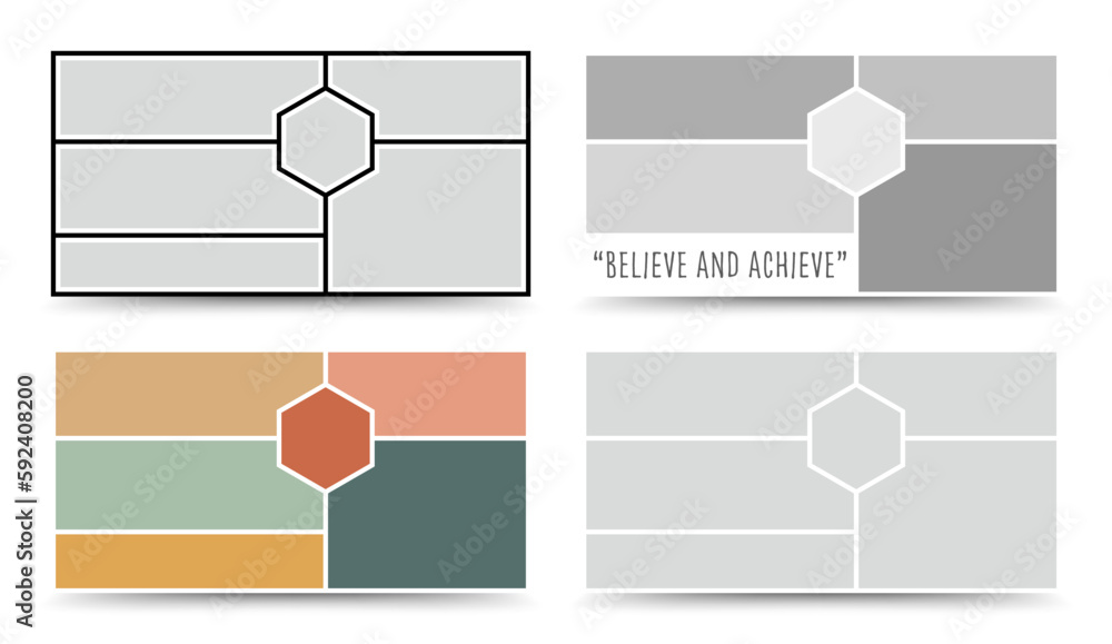 Moodboard template. Photo collage layout. Minimalist Moodboard. Stock ...