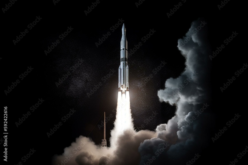 launch of a space rocket from Earth. An object in space. mission of the ...