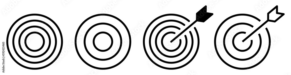 Target icon set. Vector illustration isolated on white background Stock ...