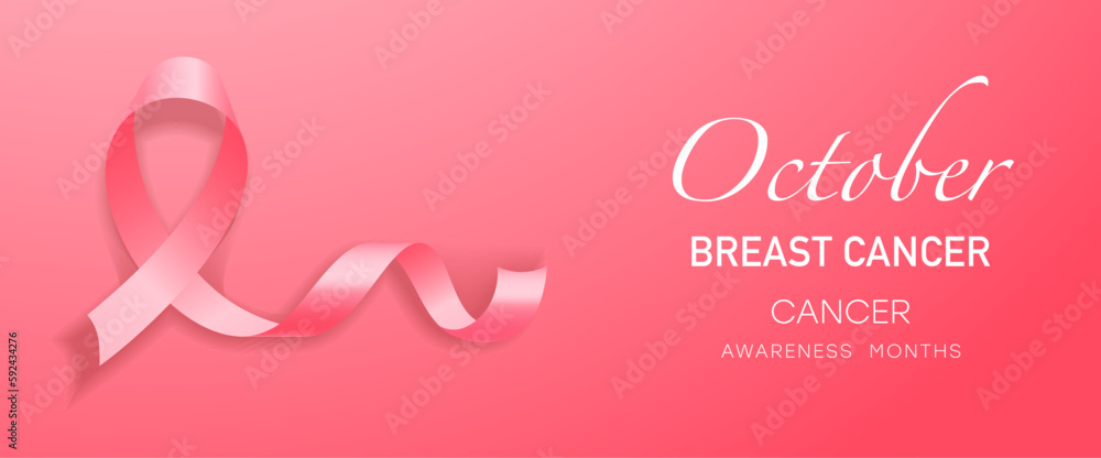 Brest cancer banner. October awareness month. Health care and diagnosis ...