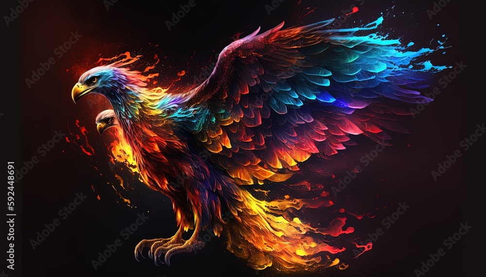 Blue Fire Phoenix Wallpaper