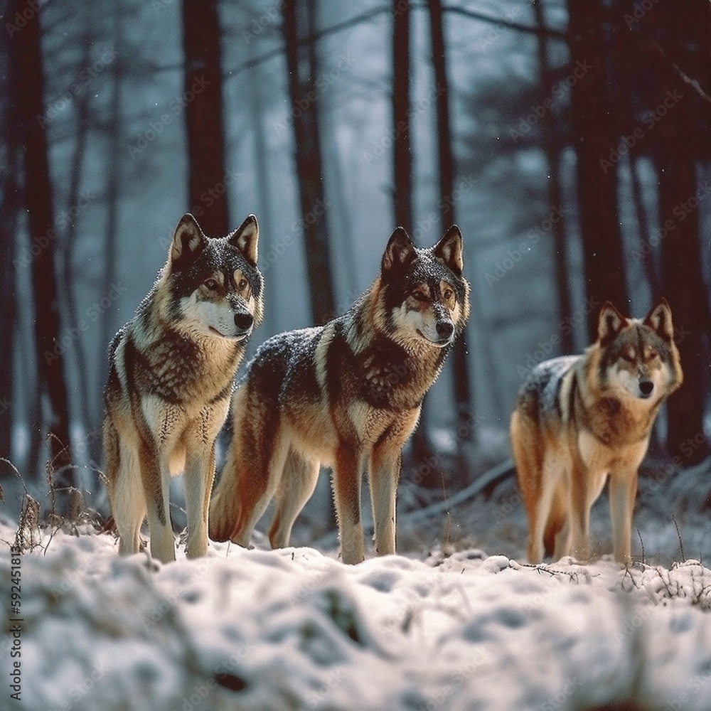 Wolf (Canis lupus) is the largest carnivore of the canine family ...