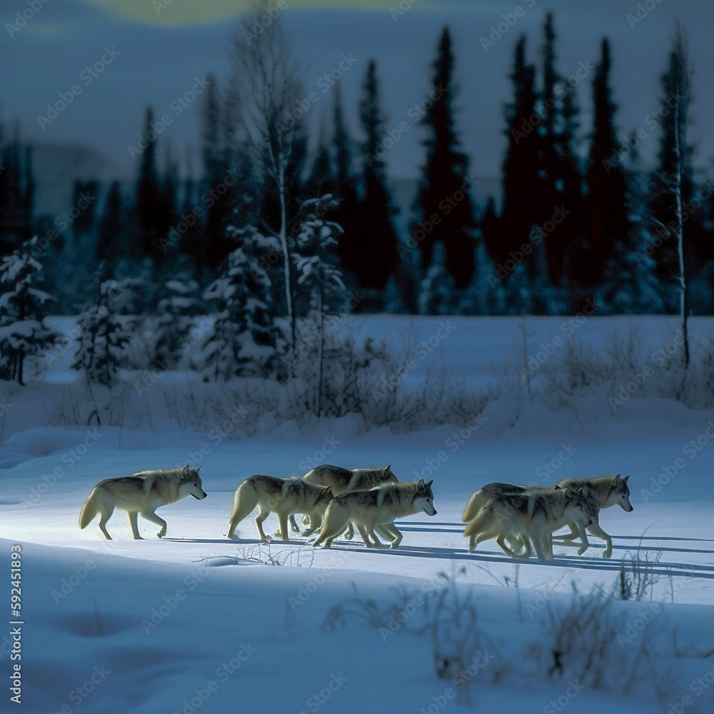 Wolf (Canis lupus) is the largest carnivore of the canine family ...