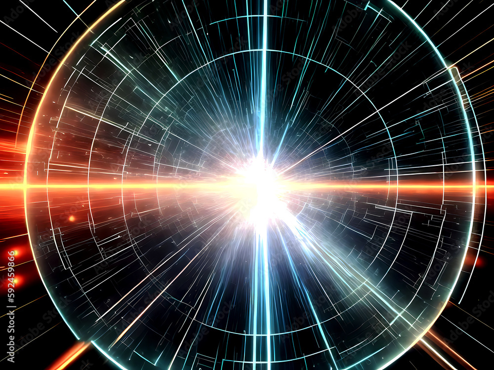 Warp Speed Visualization with Colorful Time Tunnel Lines and Circles ...