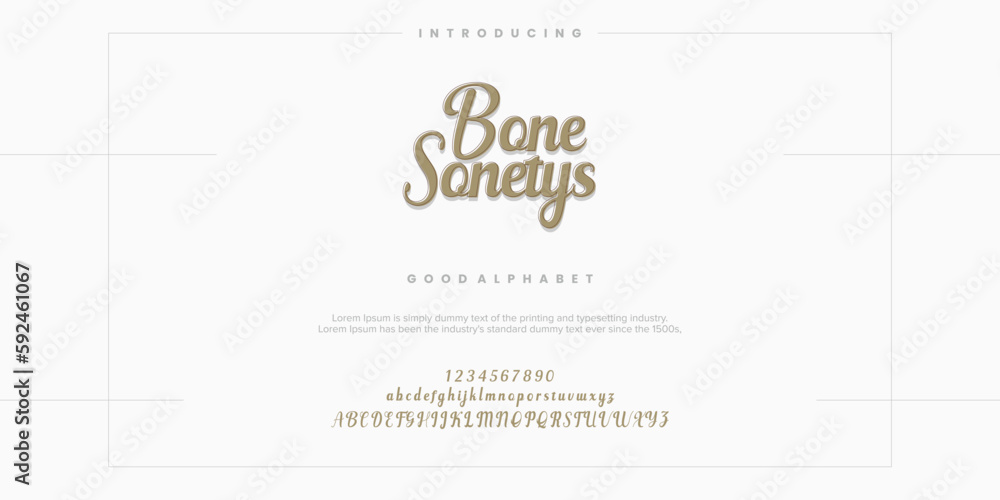 Elegant font letter alphabet set. Classic brown lettering Typographic ...