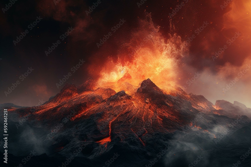 Fictional Space - Vulcano Nebula - High Resolution 13k. Generative AI ...