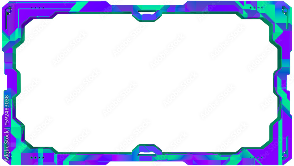 3D Sci-Fi Screen Frame Edge 10k High Resolution Stock Illustration ...