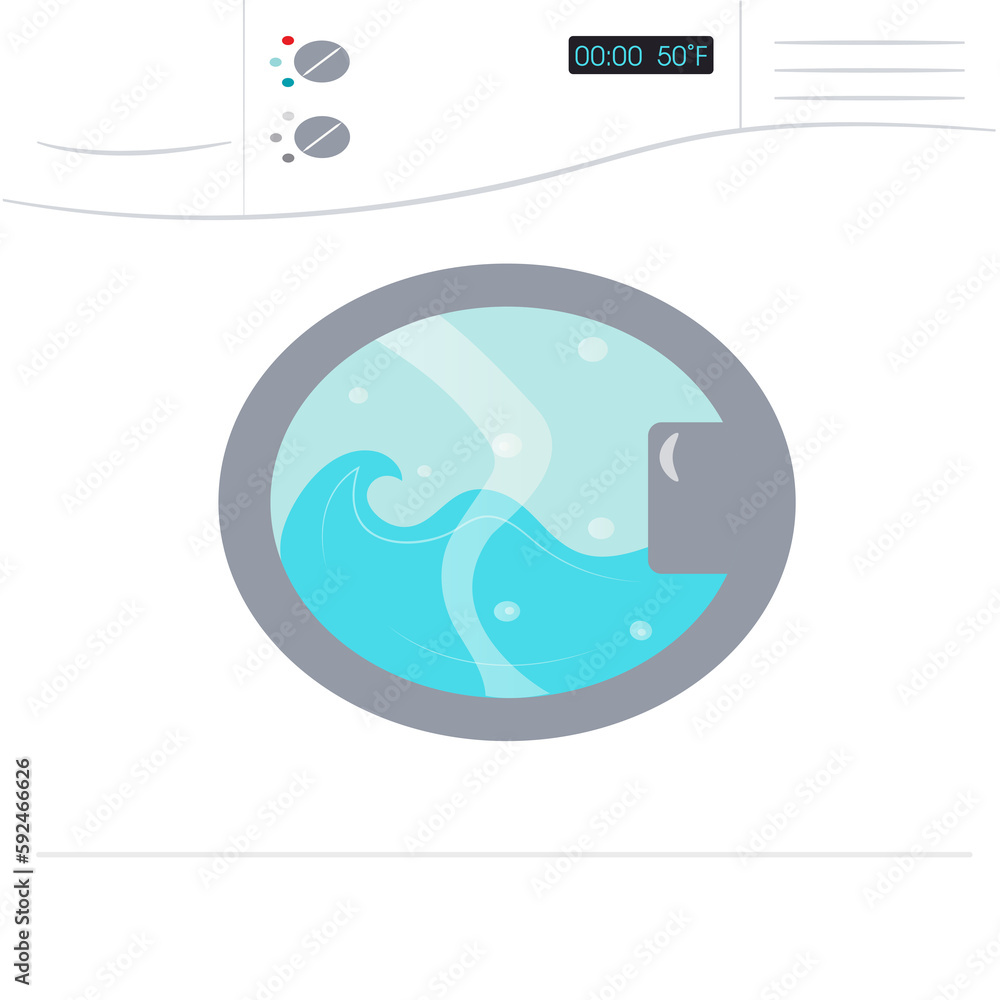 Transparent illustration of a cartoon washing machine washer logo ...