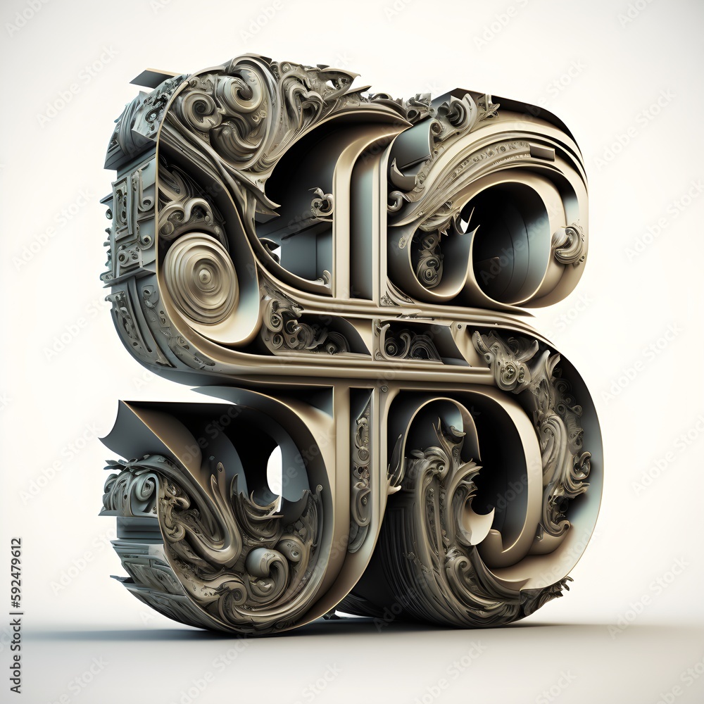 the letter made from 100 dollar bills real photo ultra detailed 8k ...