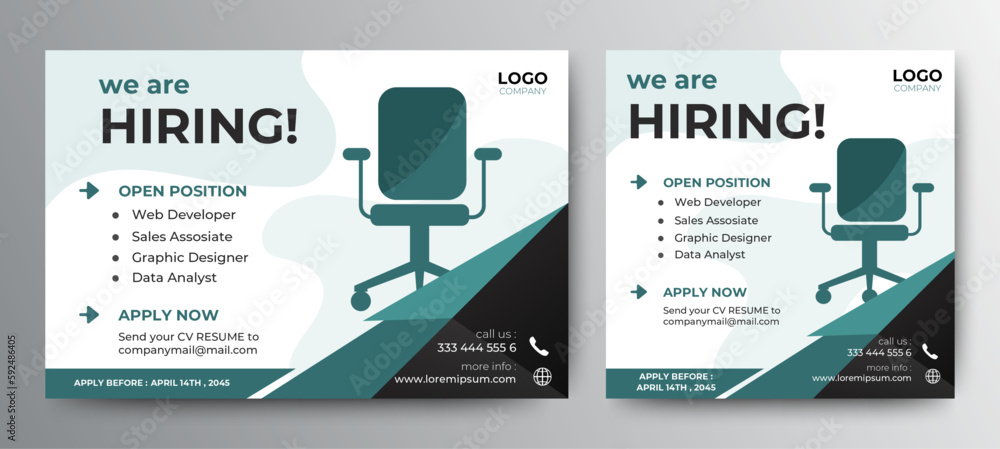 Poster for we are hiring. employees needed. Social media template job ...