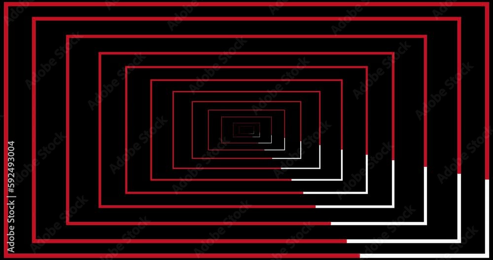 Vidéo Stock Frame of lines towards the center turning into colors in a ...