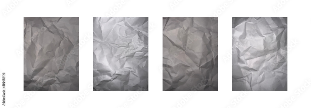 Full Vector Rumpled, Crumpled Paper Texture Set. Wrinkled old torn ...