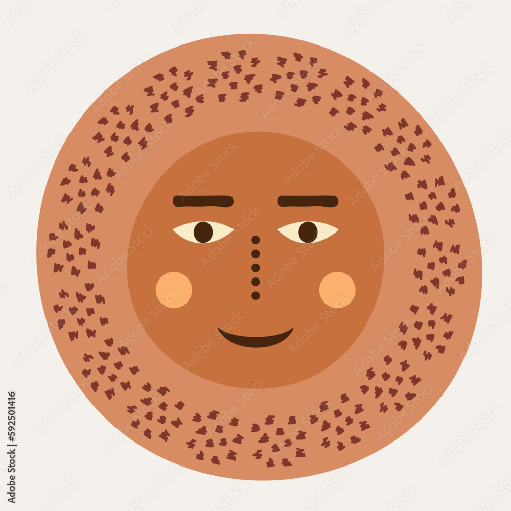 Cartoon character, dude odd portrait. People face, buoyant abstract ...