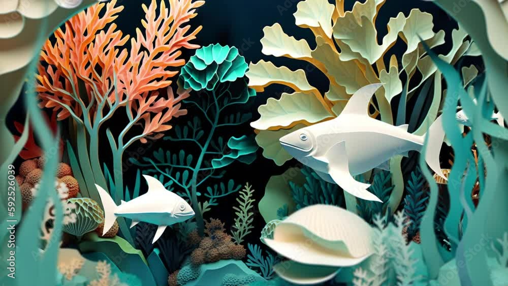 Animated Illustration On The Theme Of The Underwater World And Its ...