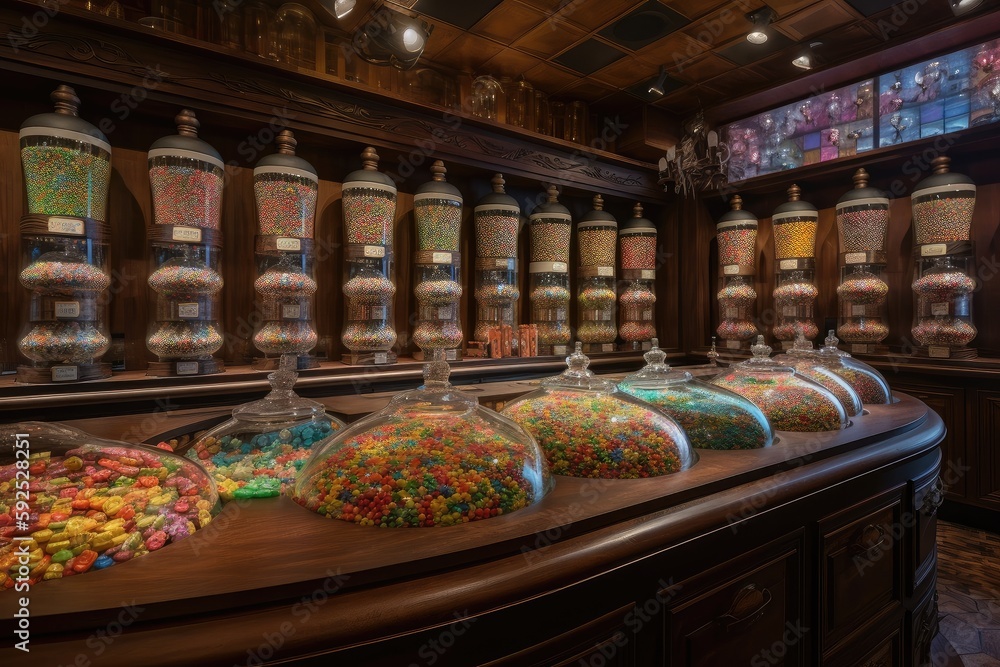 over-the-top candy shop with interactive displays and unique flavors ...