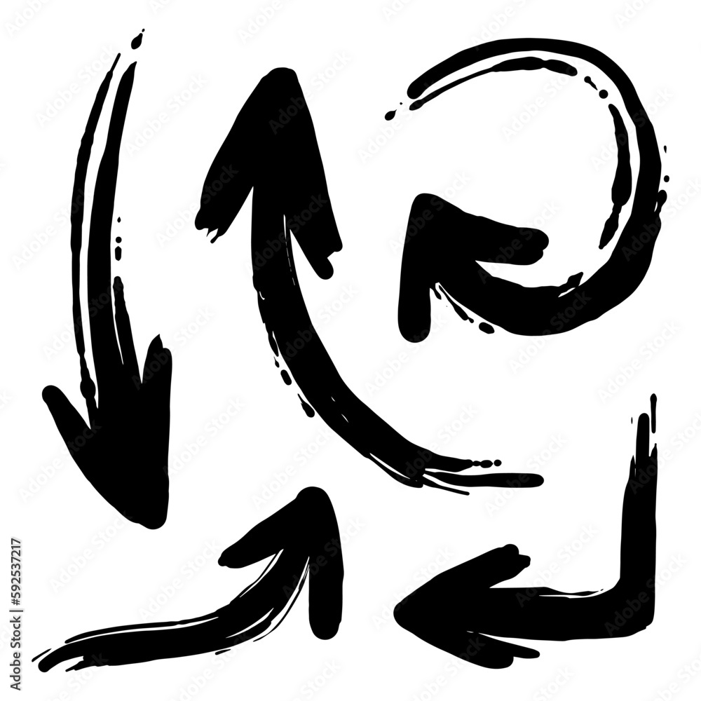 hand drawn arrow like blood splash. Thin Black Line Abstract Doodle ...