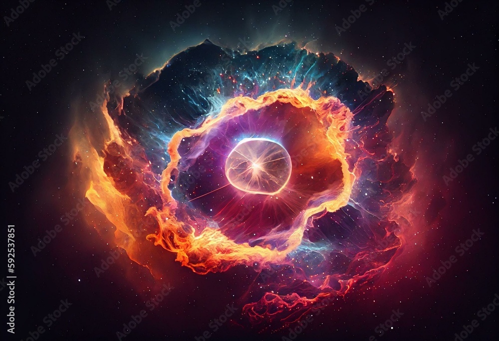 Illustration of a space cosmic background of a colorful supernova ...