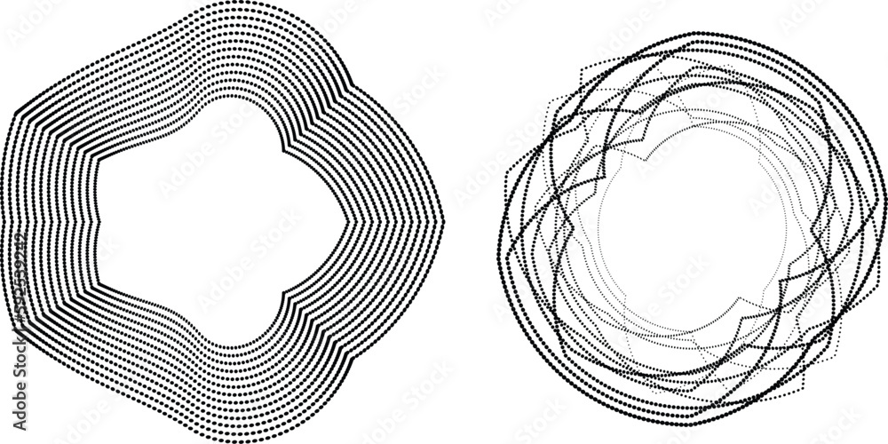 Abstract oval Lines Background with geometric circles . Vector rotating ...