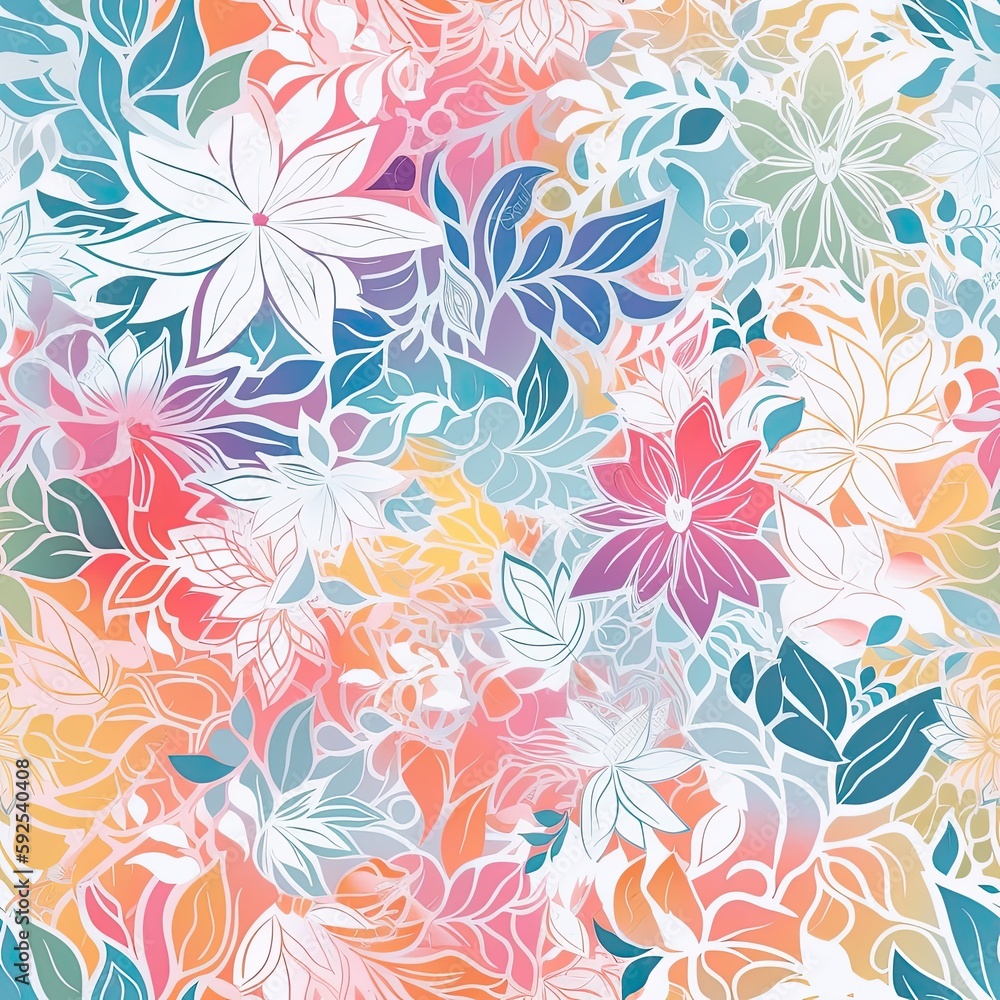 Seamless floral motif with a delicate shine and glossy finish. Stock ...