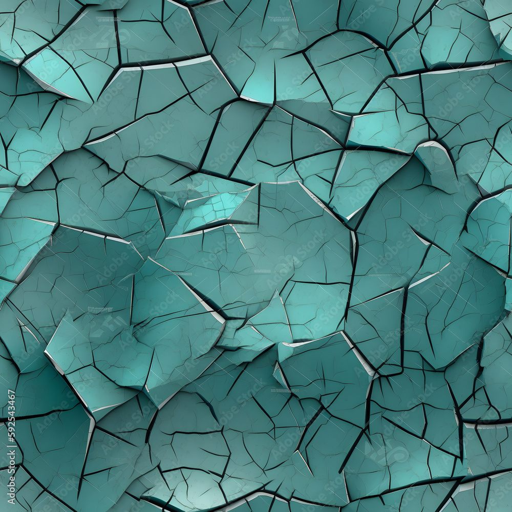 Ilustrace „Aqua Cracked Glass Texture, complex pattern of cracked glass ...