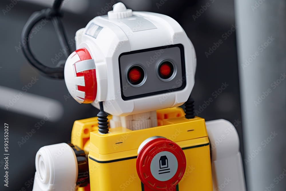 robot with emergency stop button for maximum safety during operation ...