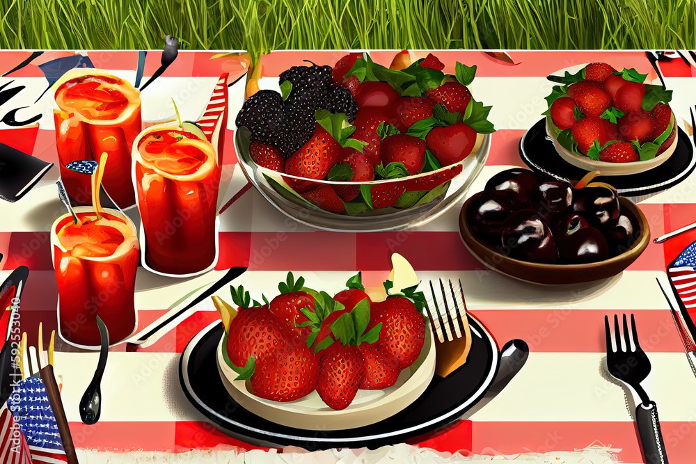 Juneteenth day picnic background with Black Liberation African American ...