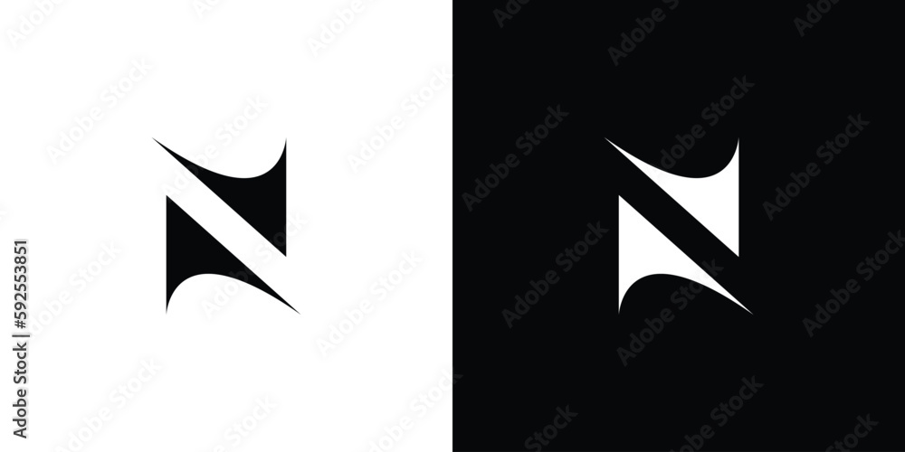 modern and unique letter N initials logo design Stock Vector | Adobe Stock